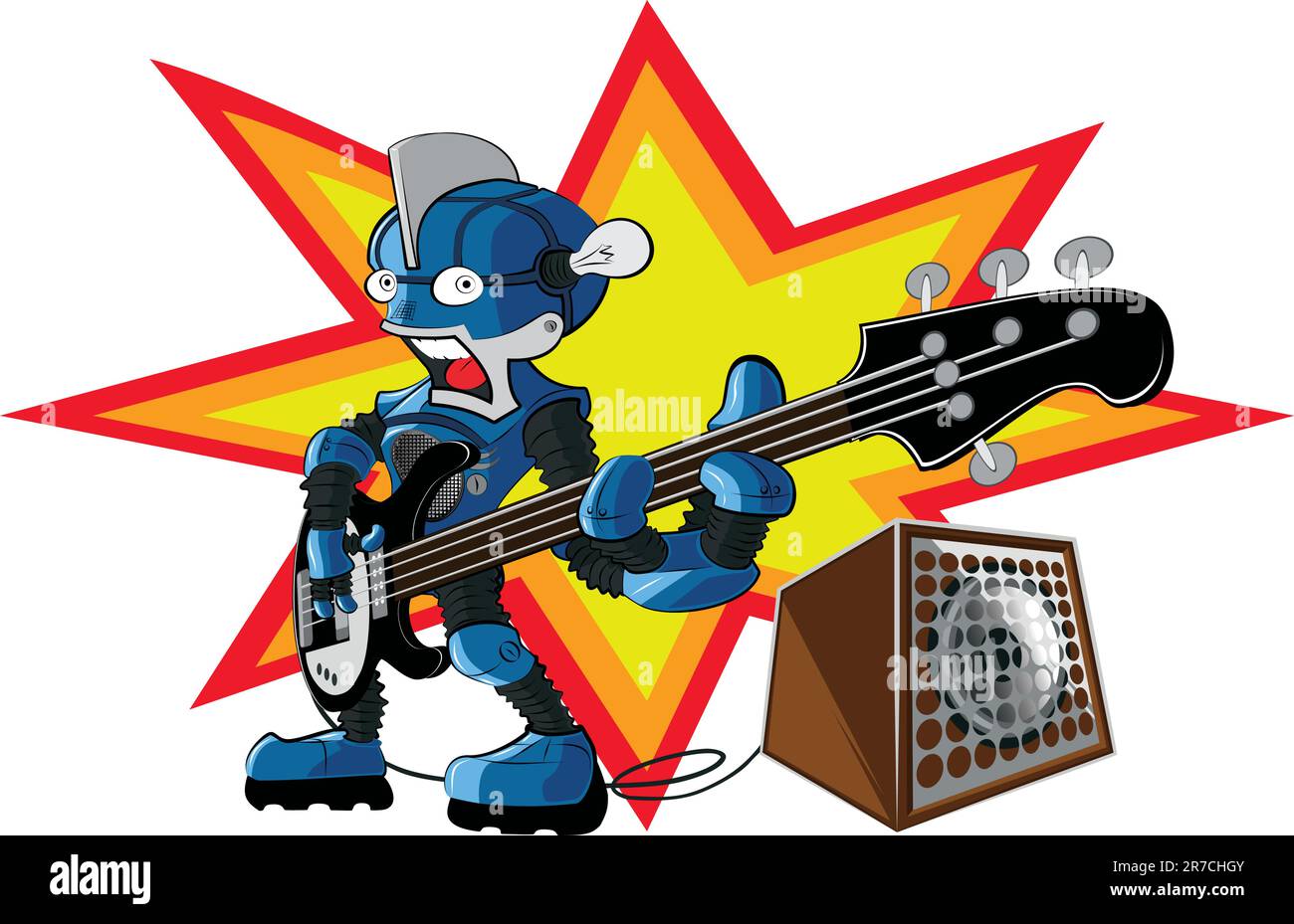 Electric guitar in male Stock Vector Images - Alamy