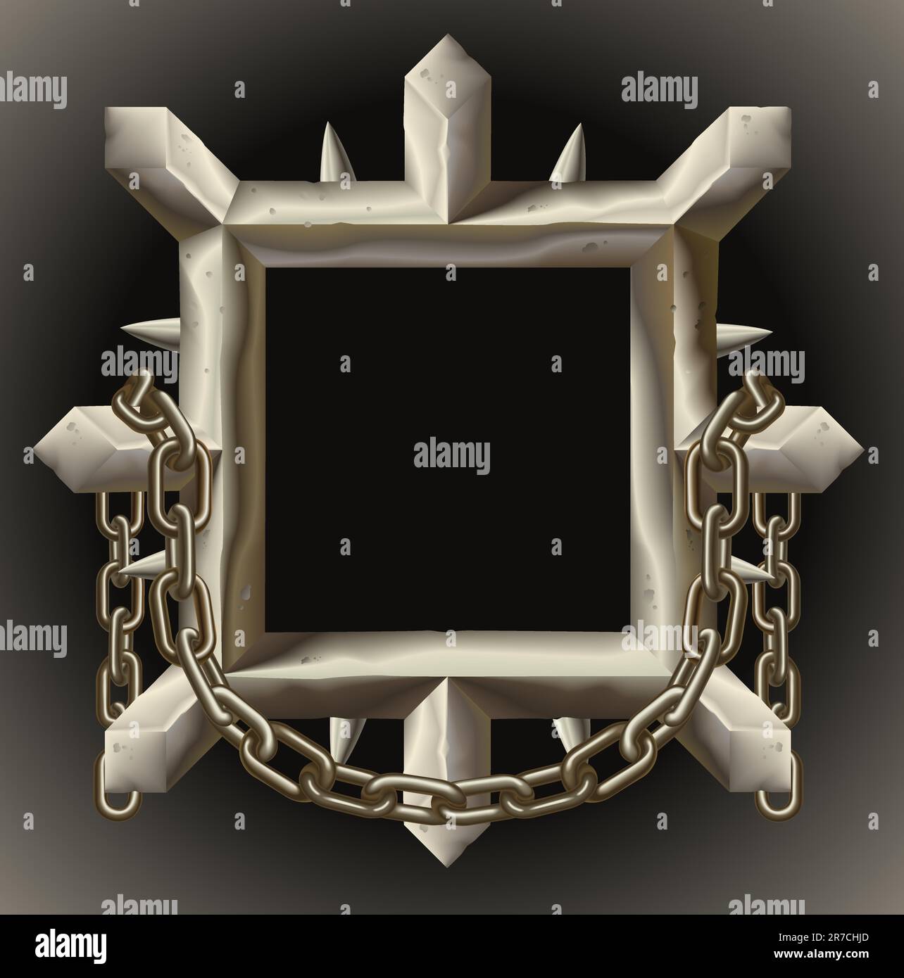 A rusty grunge metal frame border with spikes Stock Vector Image & Art ...