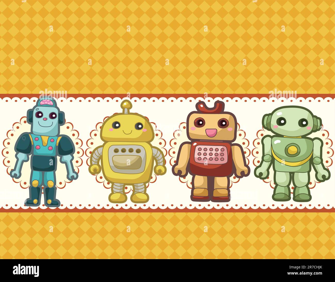cartoon robot card Stock Vector Image & Art - Alamy