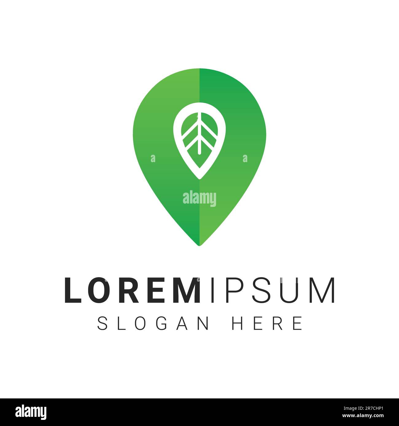 Green Leaf Location Logo Design Travel Destination Logotype Stock ...