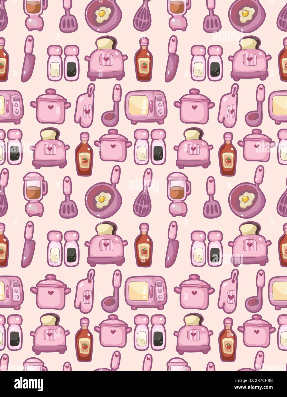 seamless cartoon kitchen pattern Stock Vector Image & Art - Alamy