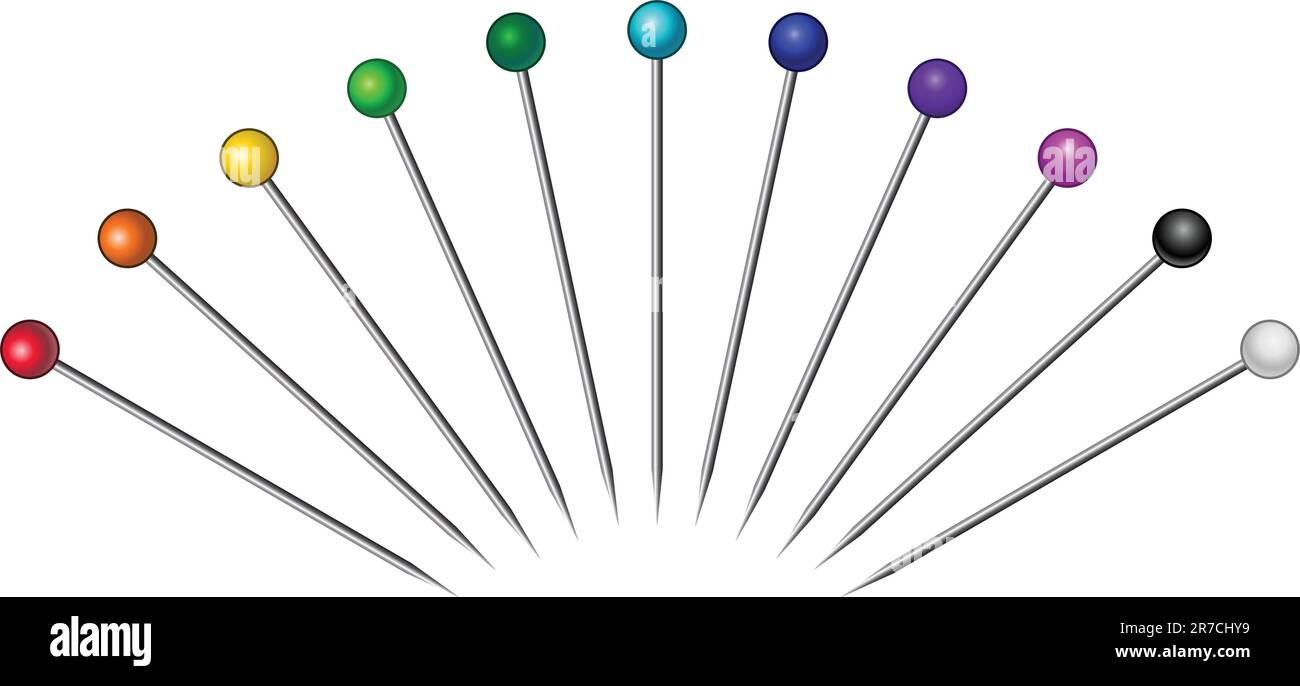 Set of pins, various colors Stock Vector Image & Art - Alamy