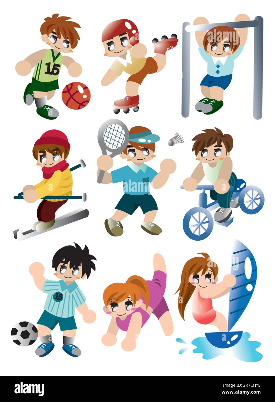 cartoon sport player icon set Stock Vector Image & Art - Alamy