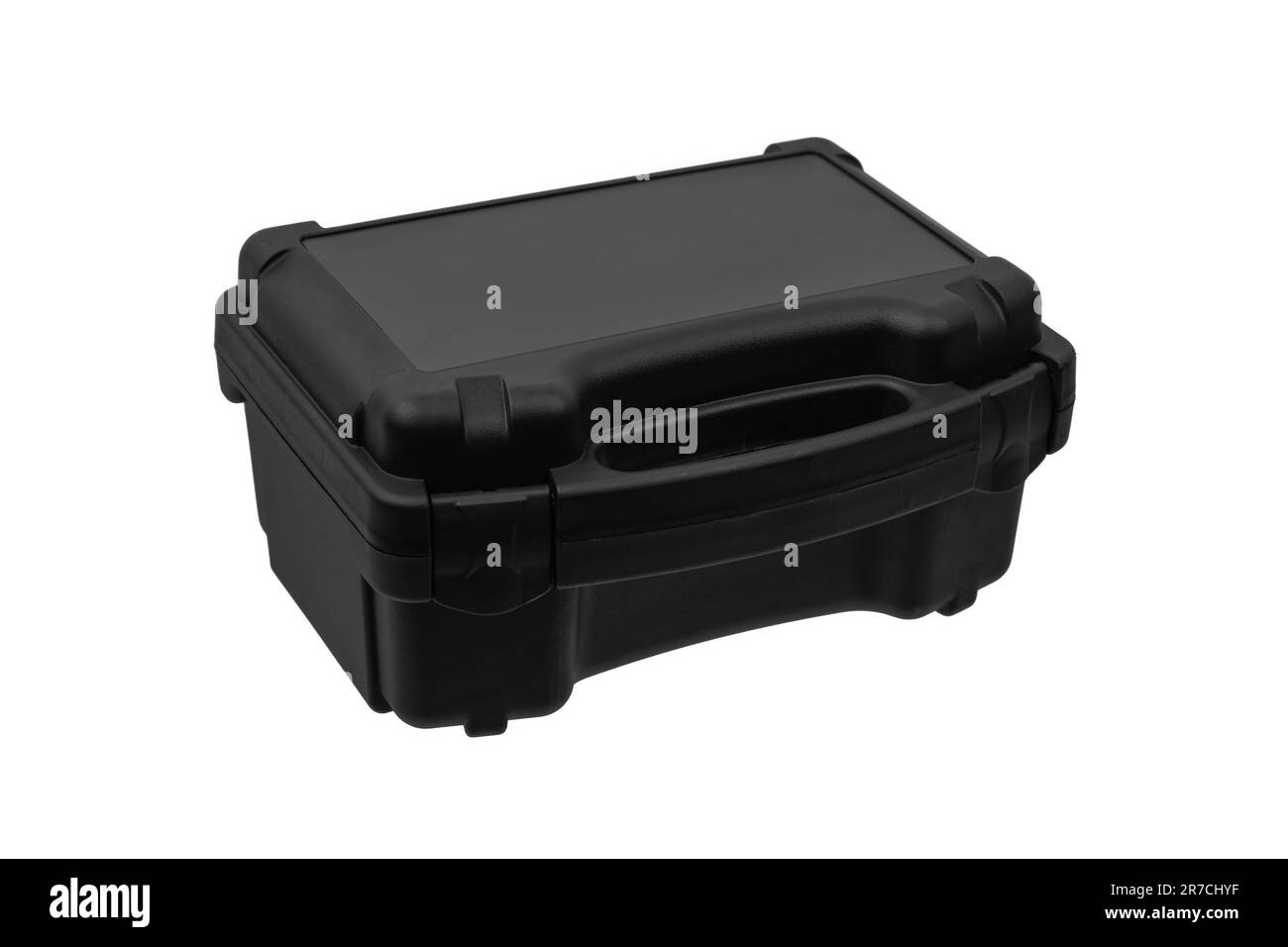 Black plastic case with foam inside. A box for storing and transporting ...