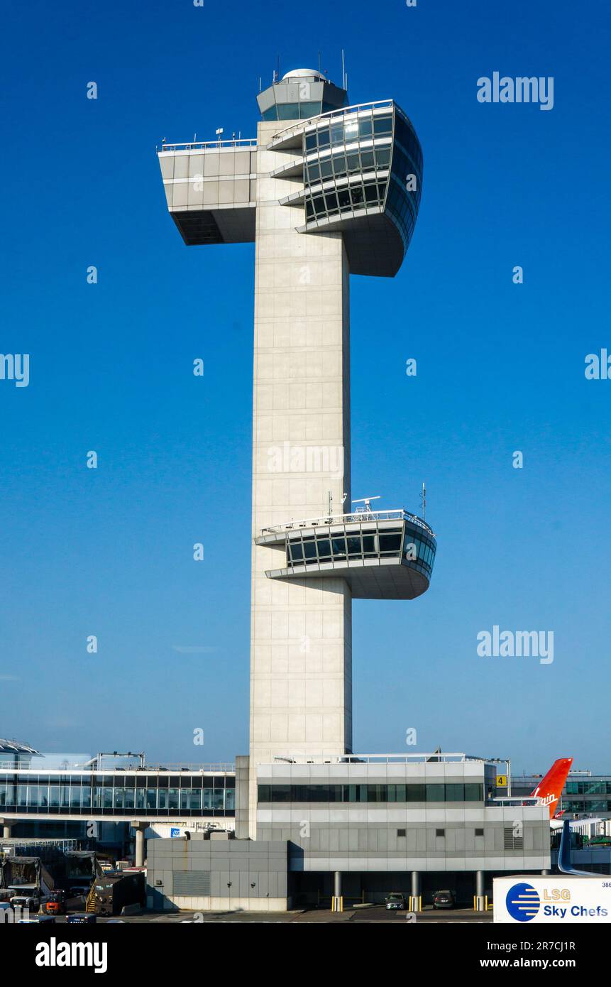 Queens, NY – USA – June 1, 2023 Air traffic control tower at John F ...