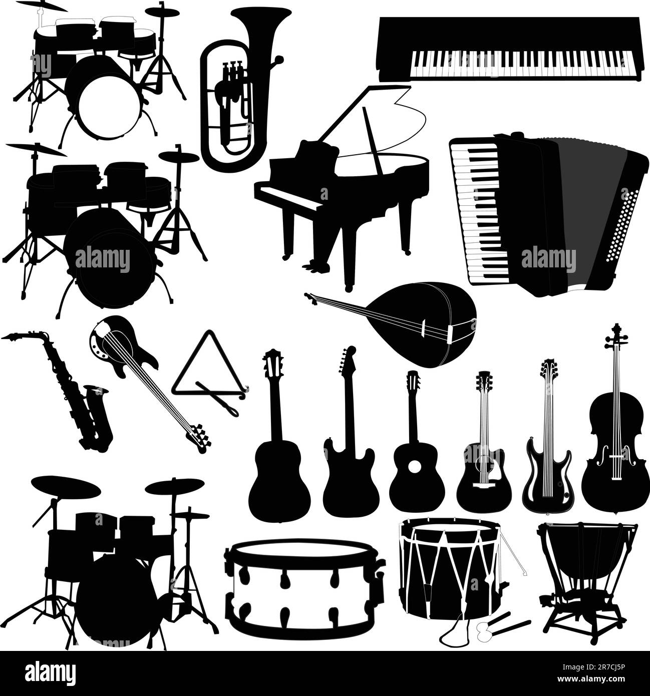 illustration of musical instrument - vector Stock Vector Image & Art ...