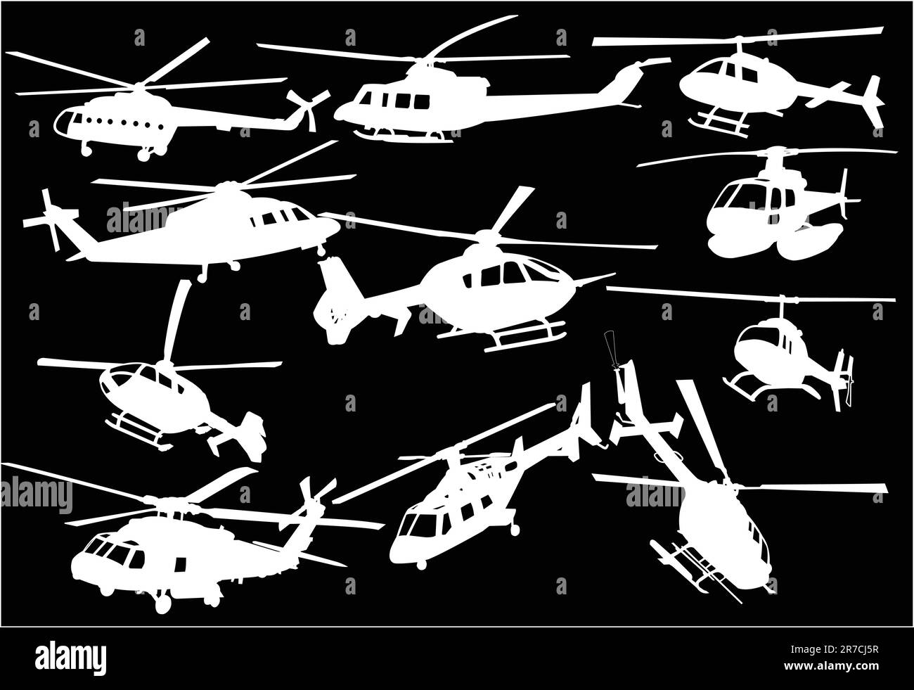 illustration of helicopters - vector Stock Vector Image & Art - Alamy