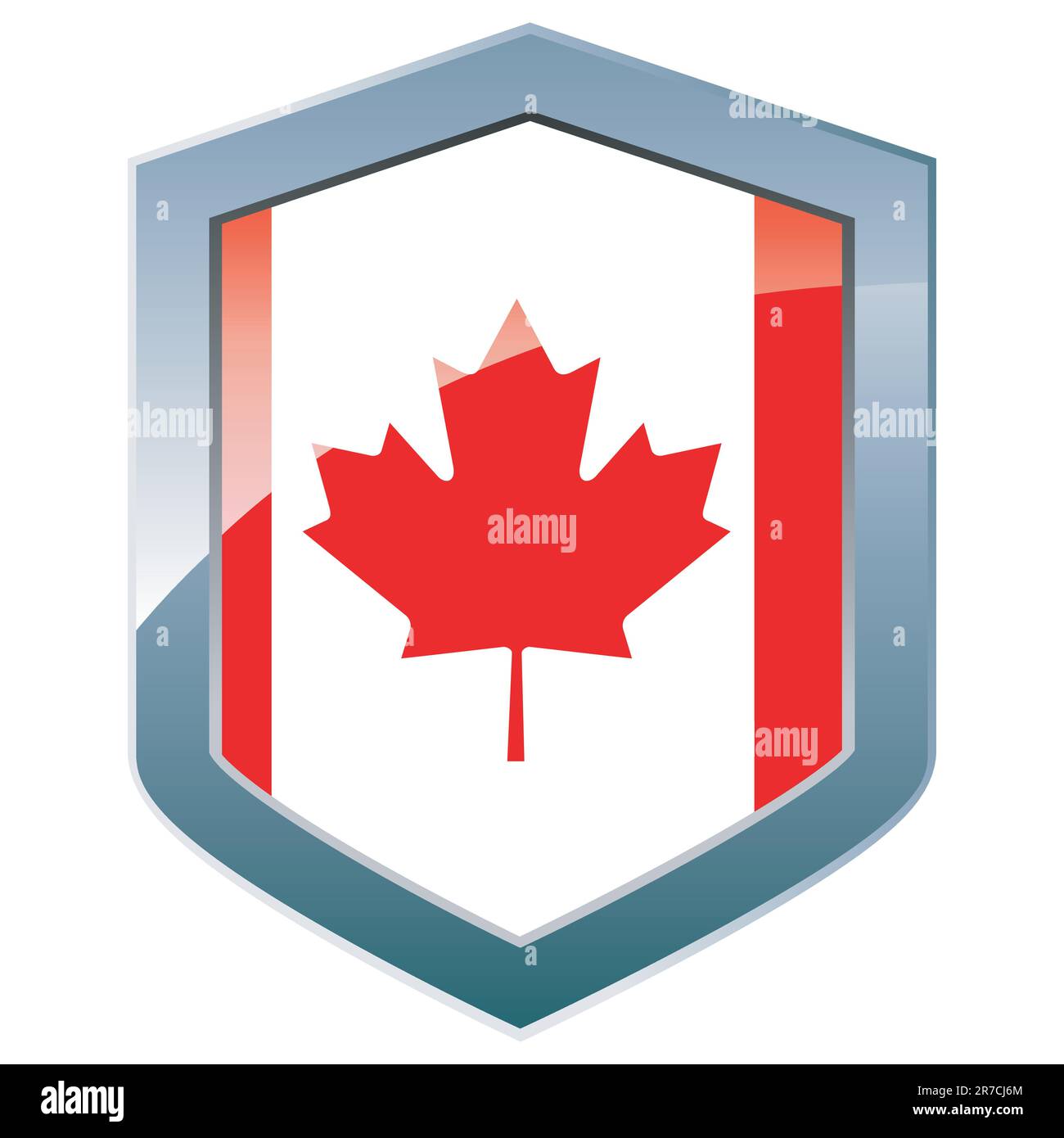 Shield with Canadian flag Stock Vector Image & Art - Alamy