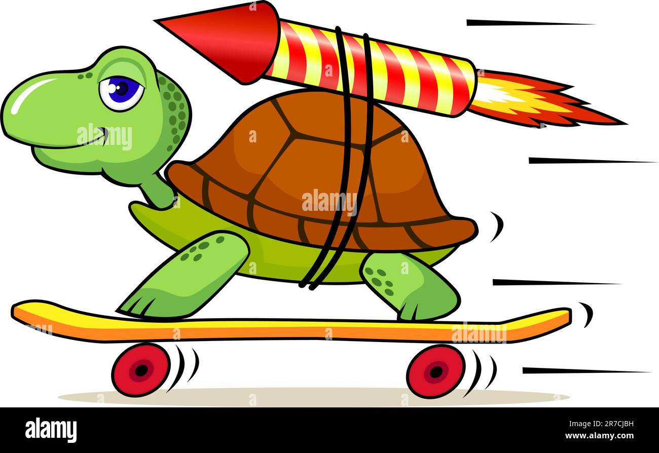 Turtle and rocket cartoon Stock Vector Image & Art - Alamy