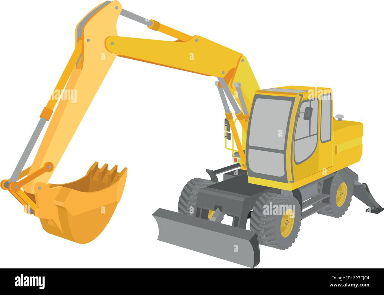 Mechanical digger building site Stock Vector Images - Alamy