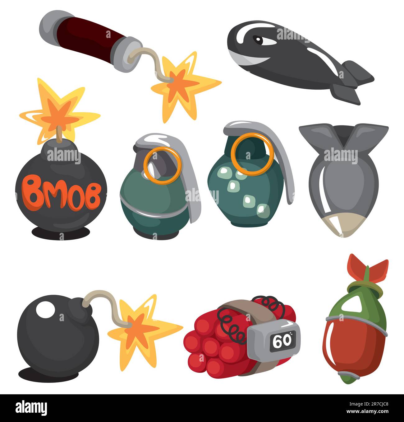 cartoon Explosive icon set Stock Vector Image & Art - Alamy