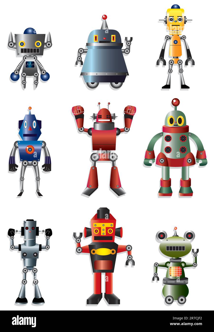 Cartoon character panel set Cut Out Stock Images & Pictures - Alamy