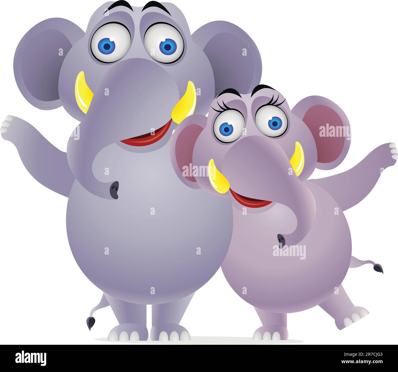 Vector illustration of elephant couple Stock Vector Image & Art - Alamy