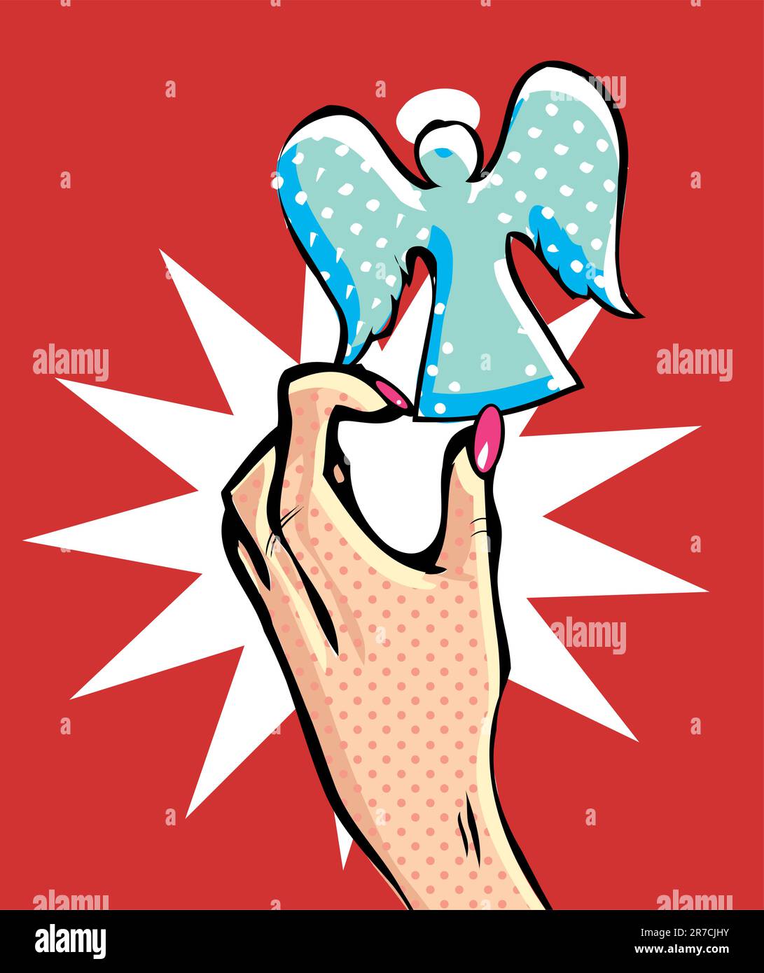 Pop art comic angel in female hand Stock Vector Image & Art - Alamy