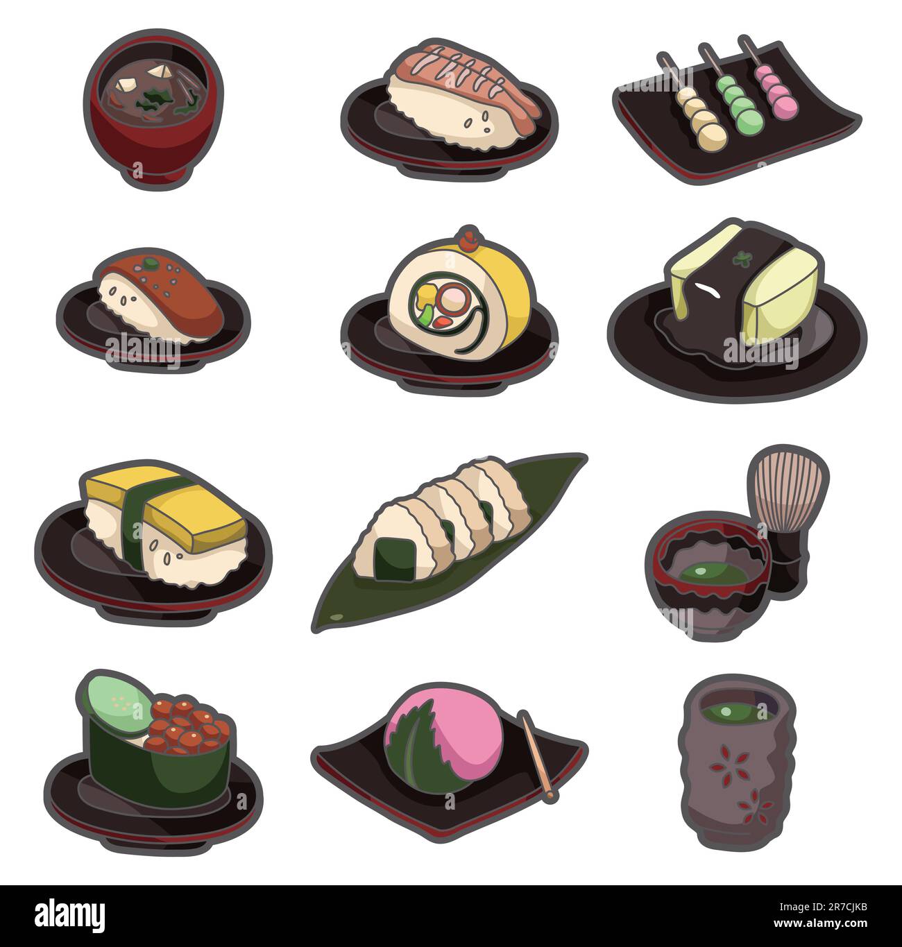 cartoon Japanese food icon set Stock Vector Image & Art - Alamy