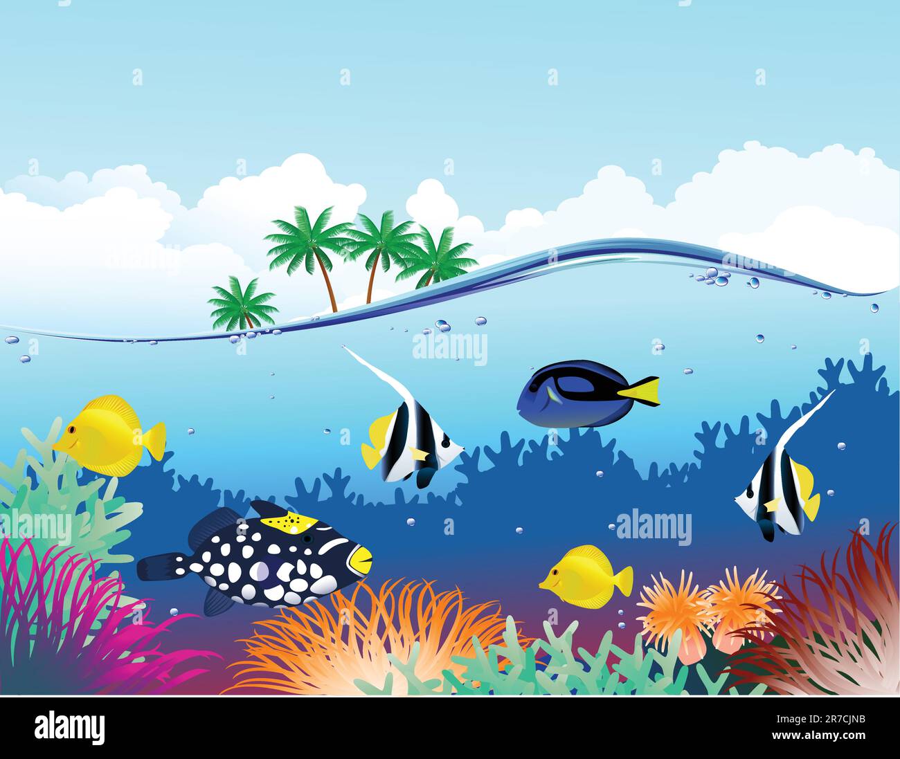 Sea life cartoon Stock Vector Image & Art - Alamy
