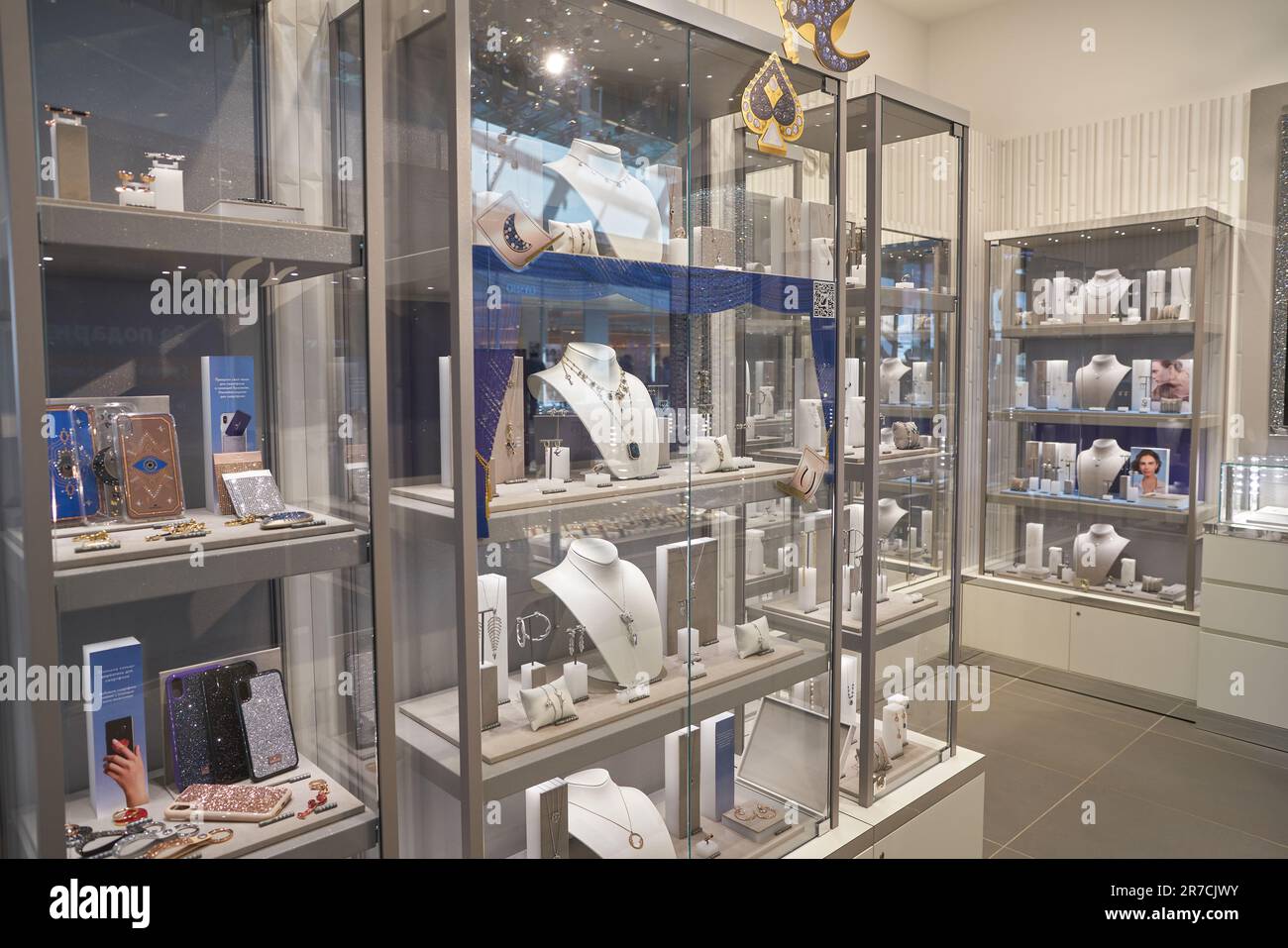 MOSCOW, RUSSIA - CIRCA SEPTEMBER, 2019: interior shot of Swarovski ...