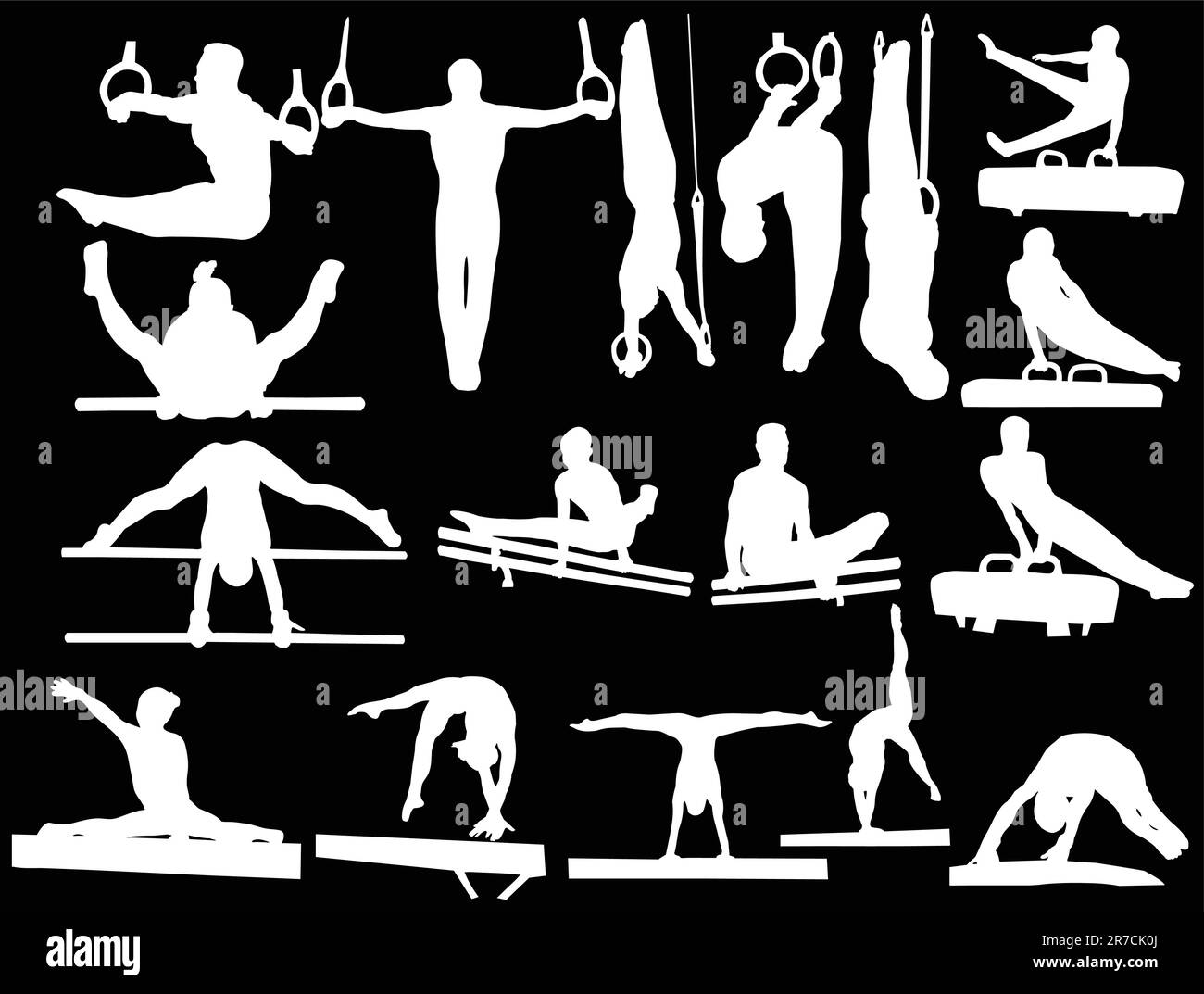 illustration of Gymnastics collection - vector Stock Vector Image & Art ...