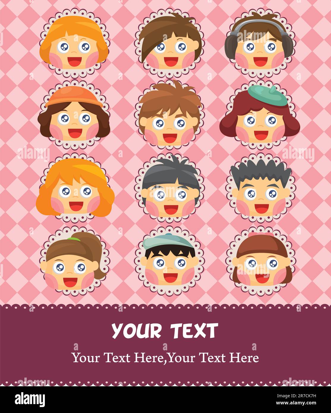 cartoon kid card Stock Vector Image & Art - Alamy