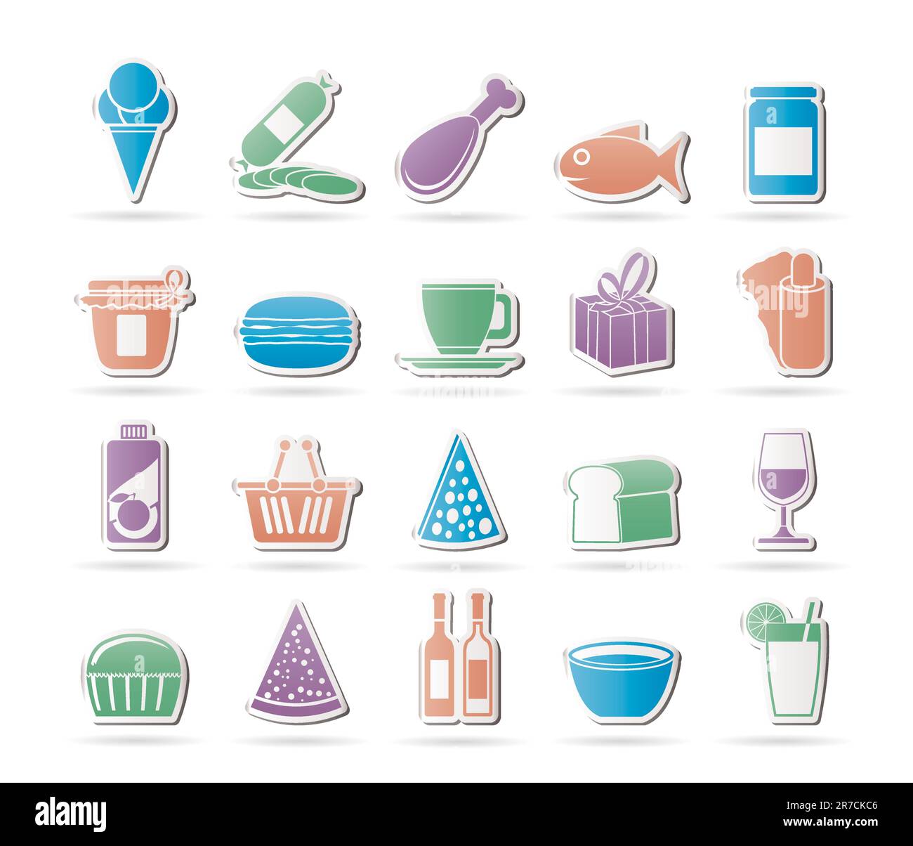 Cooking foods icons set Cut Out Stock Images & Pictures - Alamy