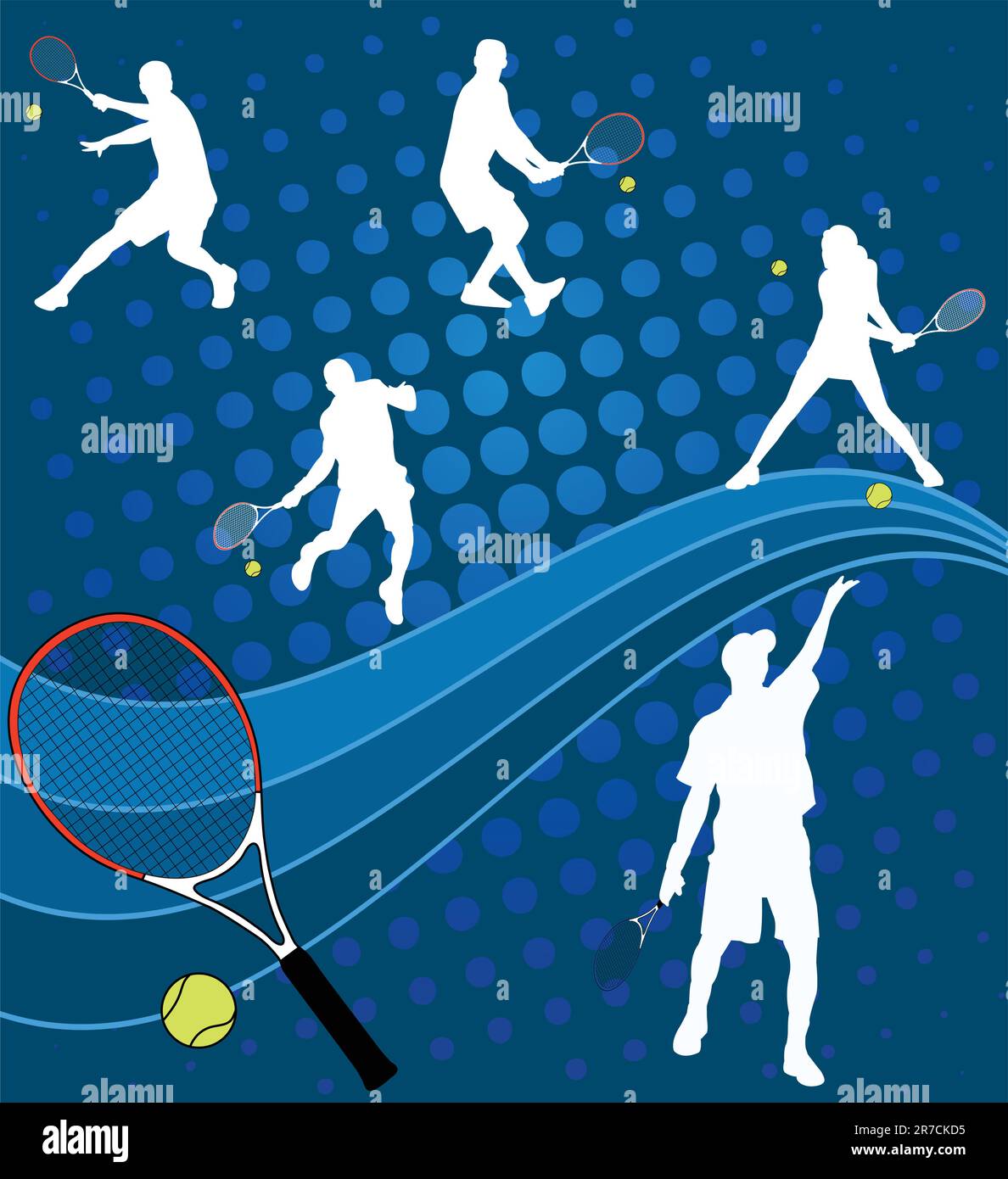 tennis players on the abstract background - vector Stock Vector Image ...