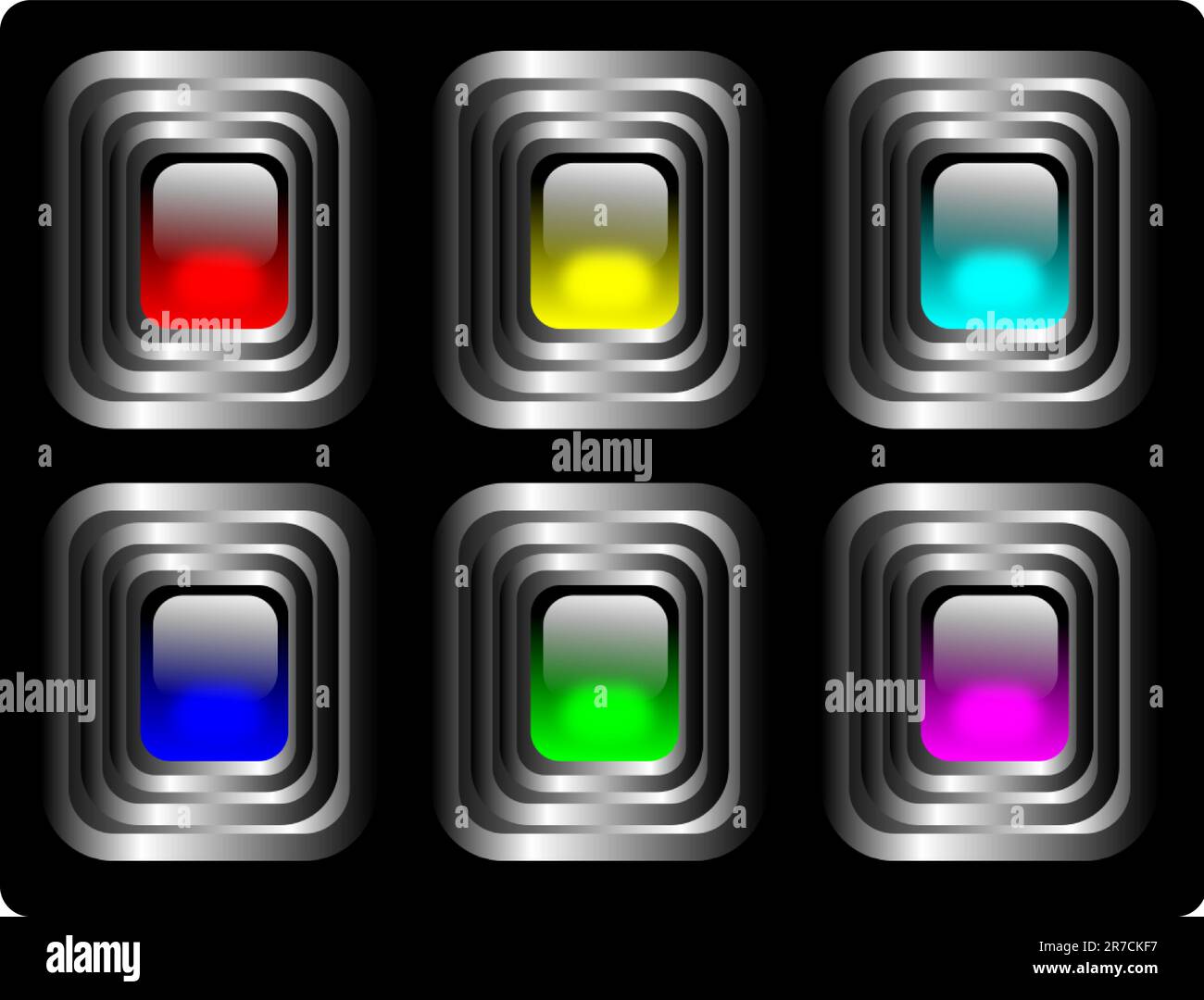 Stock Photo: silver buttons with a glass eye for web pages Stock Vector ...