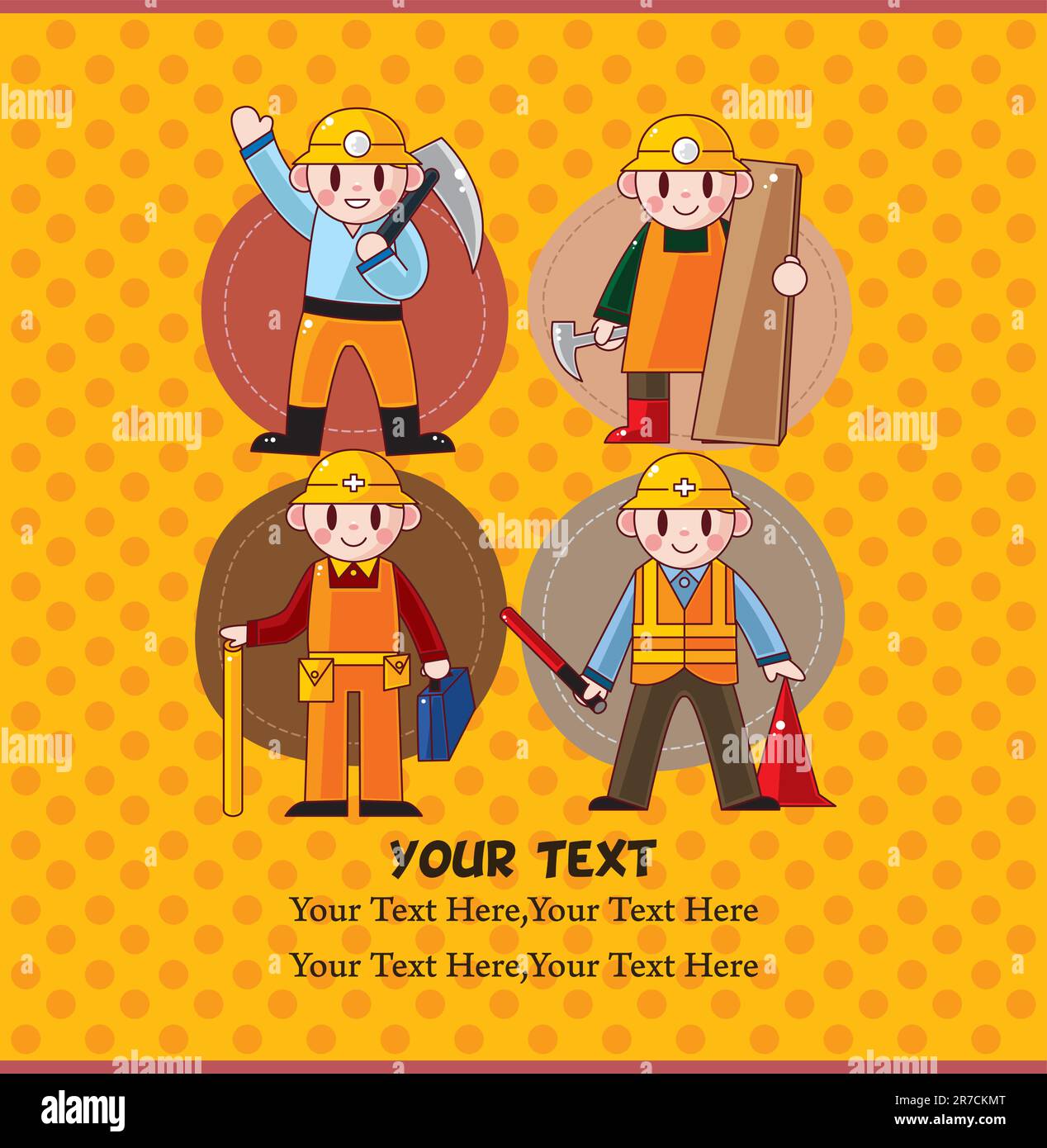 cartoon worker card Stock Vector Image & Art - Alamy