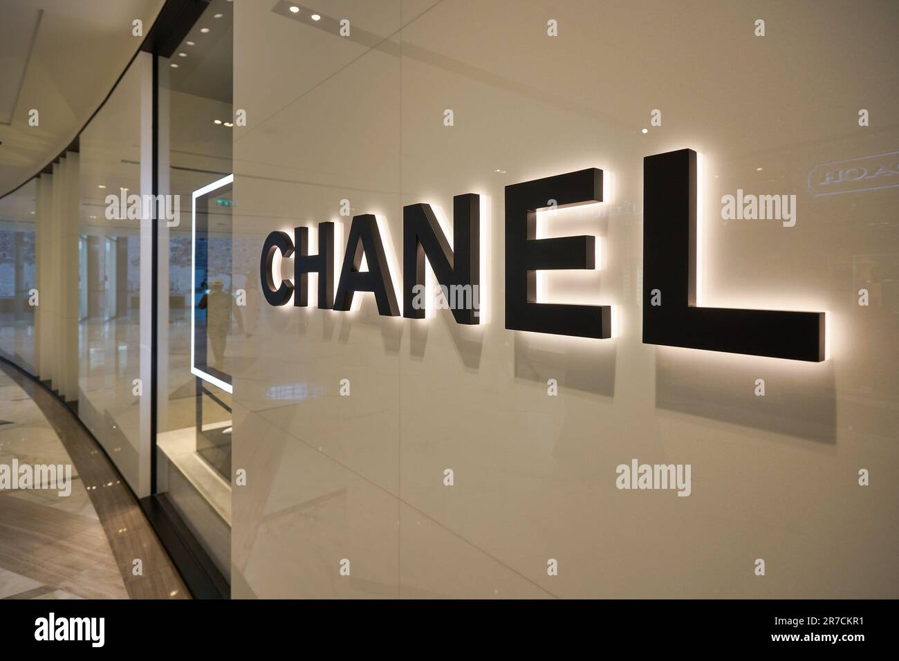 ABU DHABI, UAE - CIRCA JANUARY, 2020: close up shot of Chanel sign seen ...