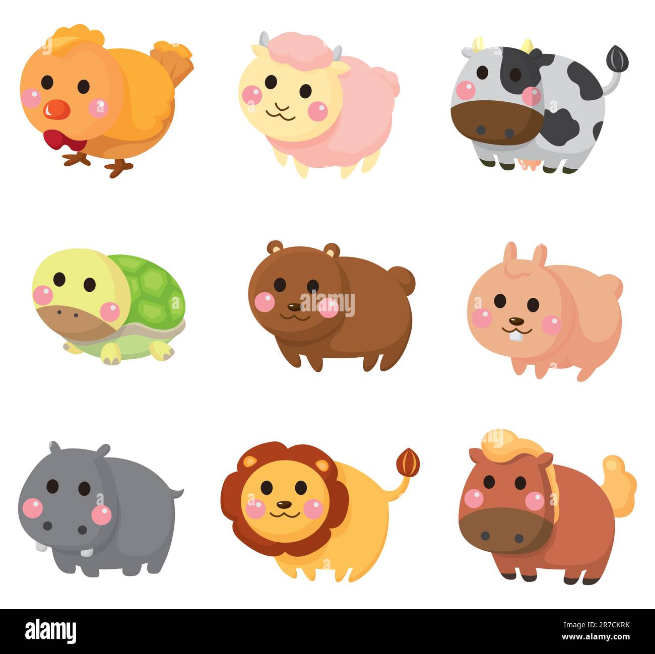 cartoon animal icon set Stock Vector Image & Art - Alamy