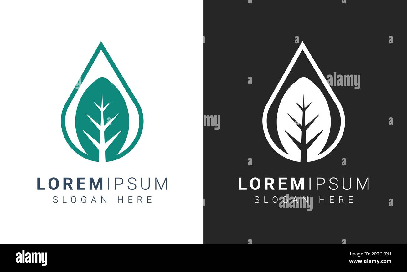 Leaf drop logo hi-res stock photography and images - Alamy