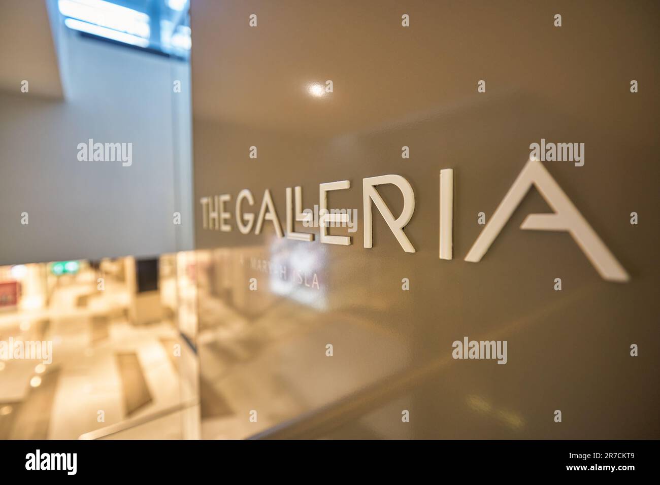 ABU DHABI, UAE - CIRCA JANUARY, 2020: close up shot of The Galleria Al ...