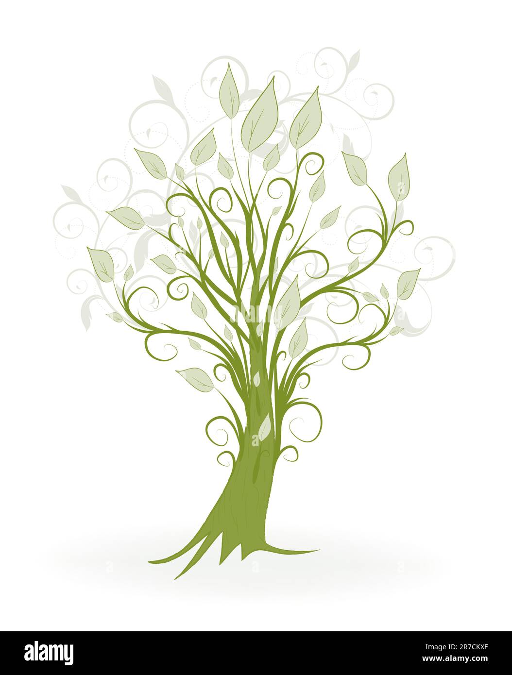 Vector green tree isolated on a white background Stock Vector Image ...
