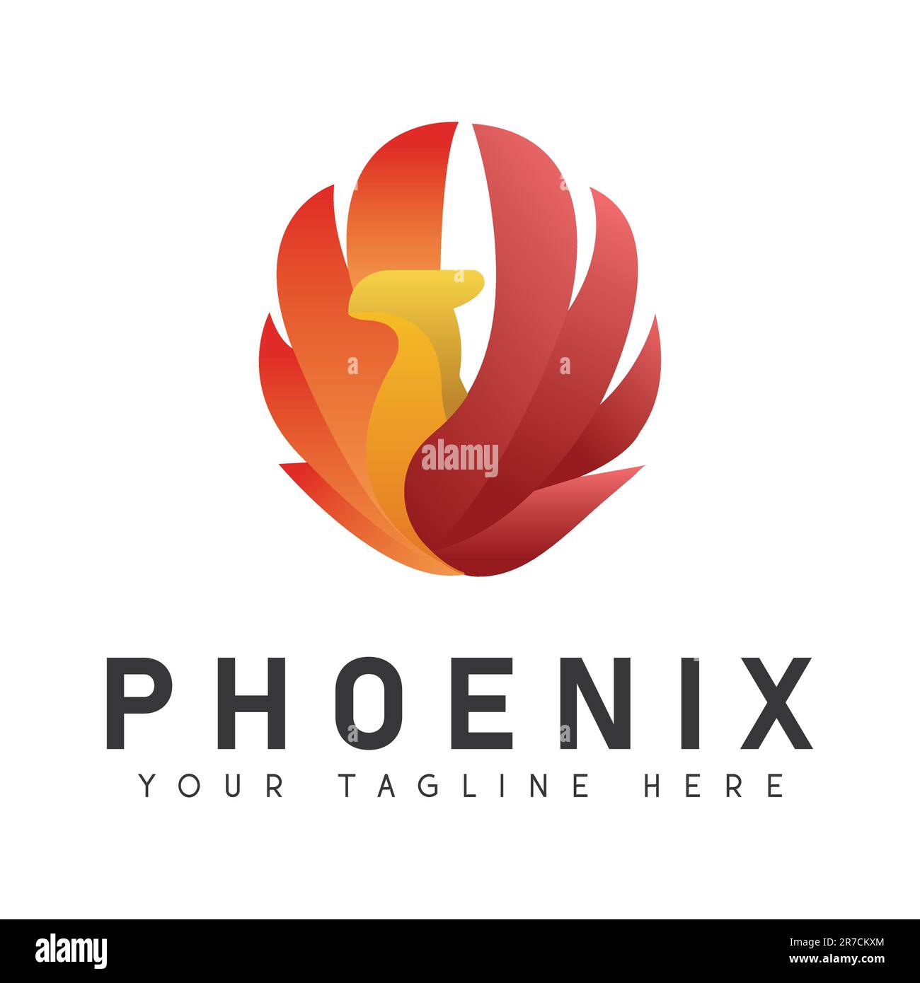 Phoenix Logo Design Wing Bird Logotype Stock Vector Image & Art - Alamy