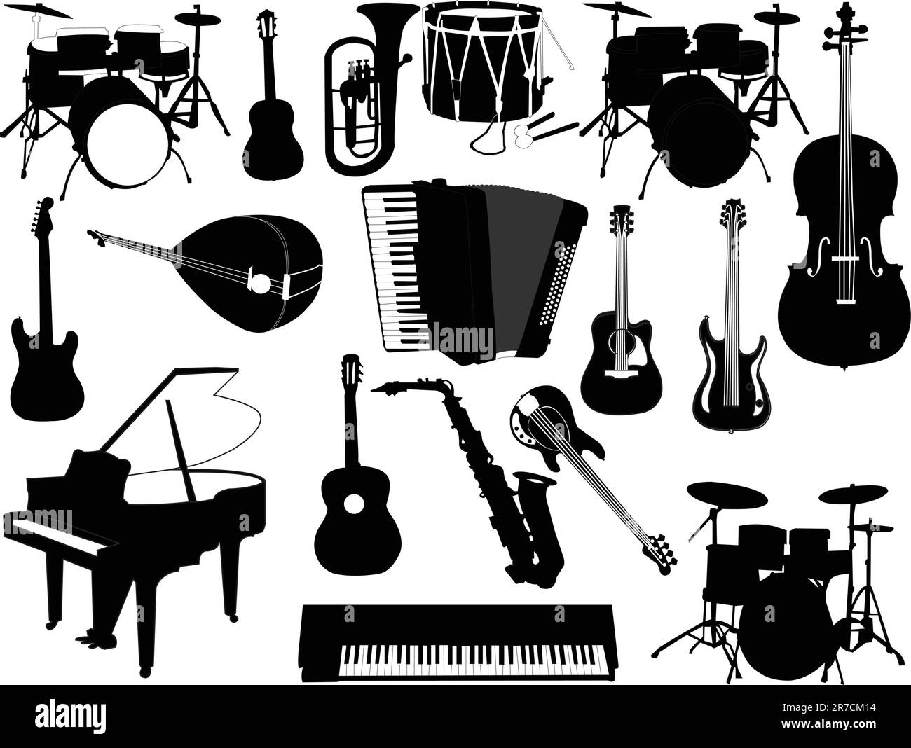 illustration of Musical instruments collection - vector Stock Vector ...