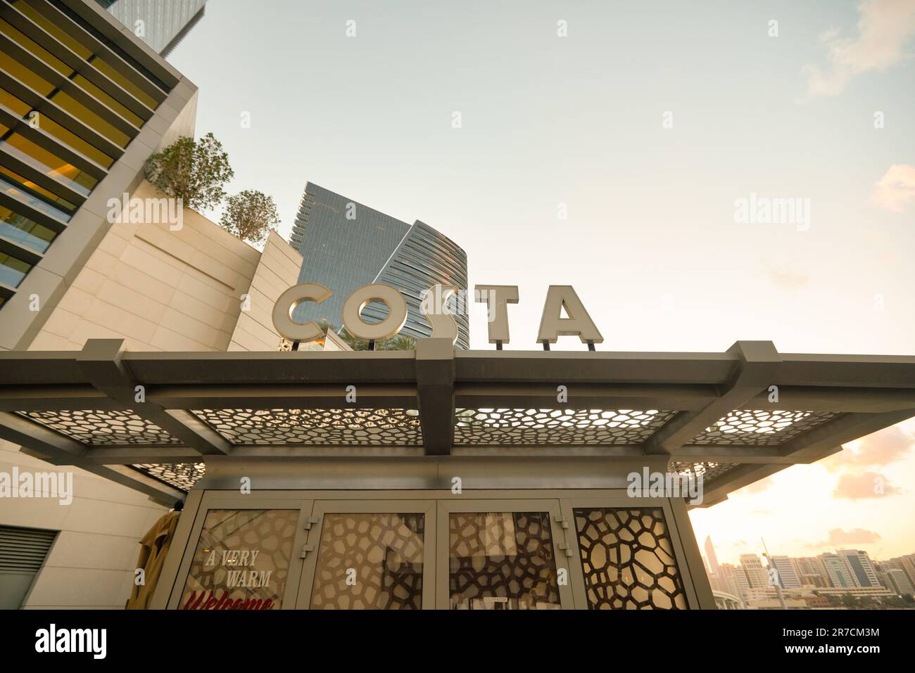 ABU DHABI, UAE - CIRCA JANUARY, 2020: Costa Coffee sign seen in Abu ...