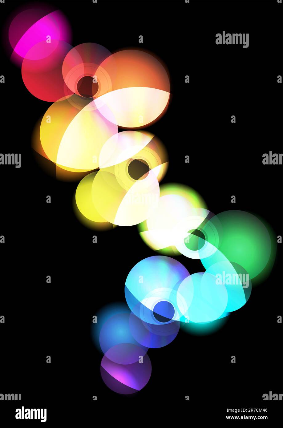 Abstract Party Background - Multicolor Bubbles and CD Compact Discs on ...