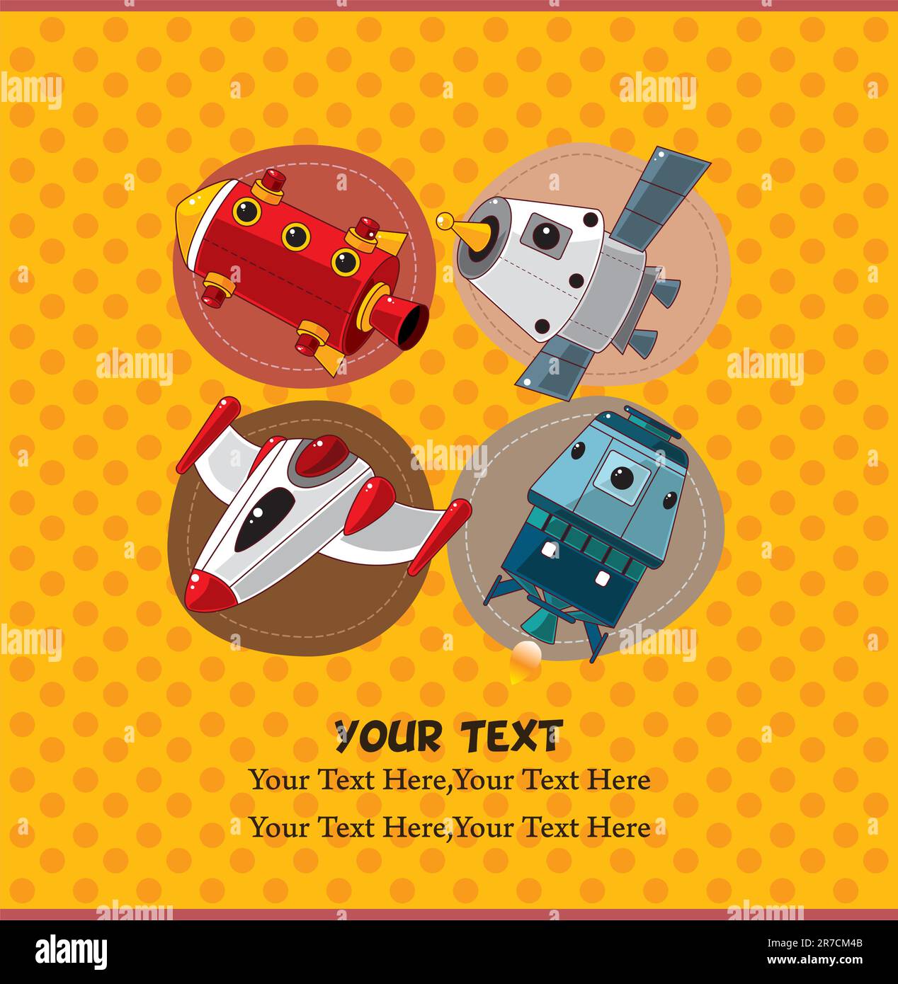 cartoon spaceship card Stock Vector Image & Art - Alamy