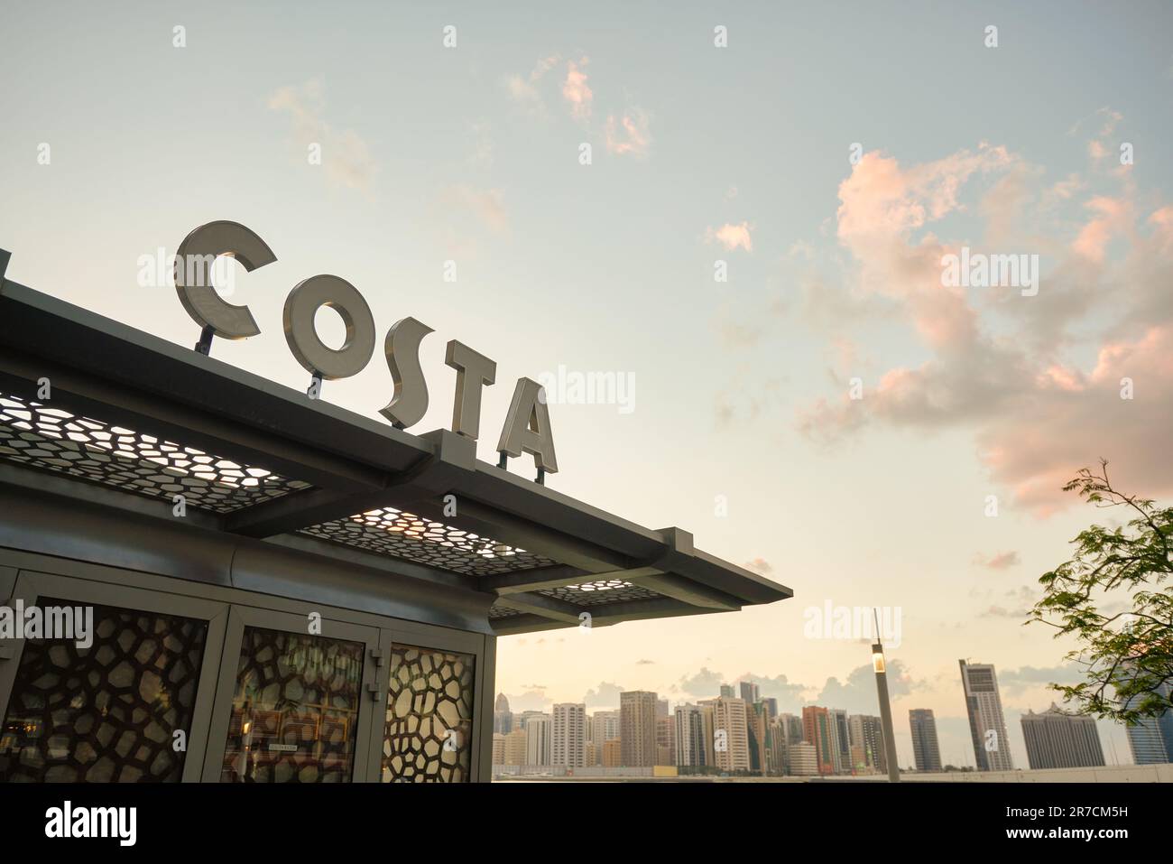 ABU DHABI, UAE - CIRCA JANUARY, 2020: Costa Coffee sign seen in Abu ...
