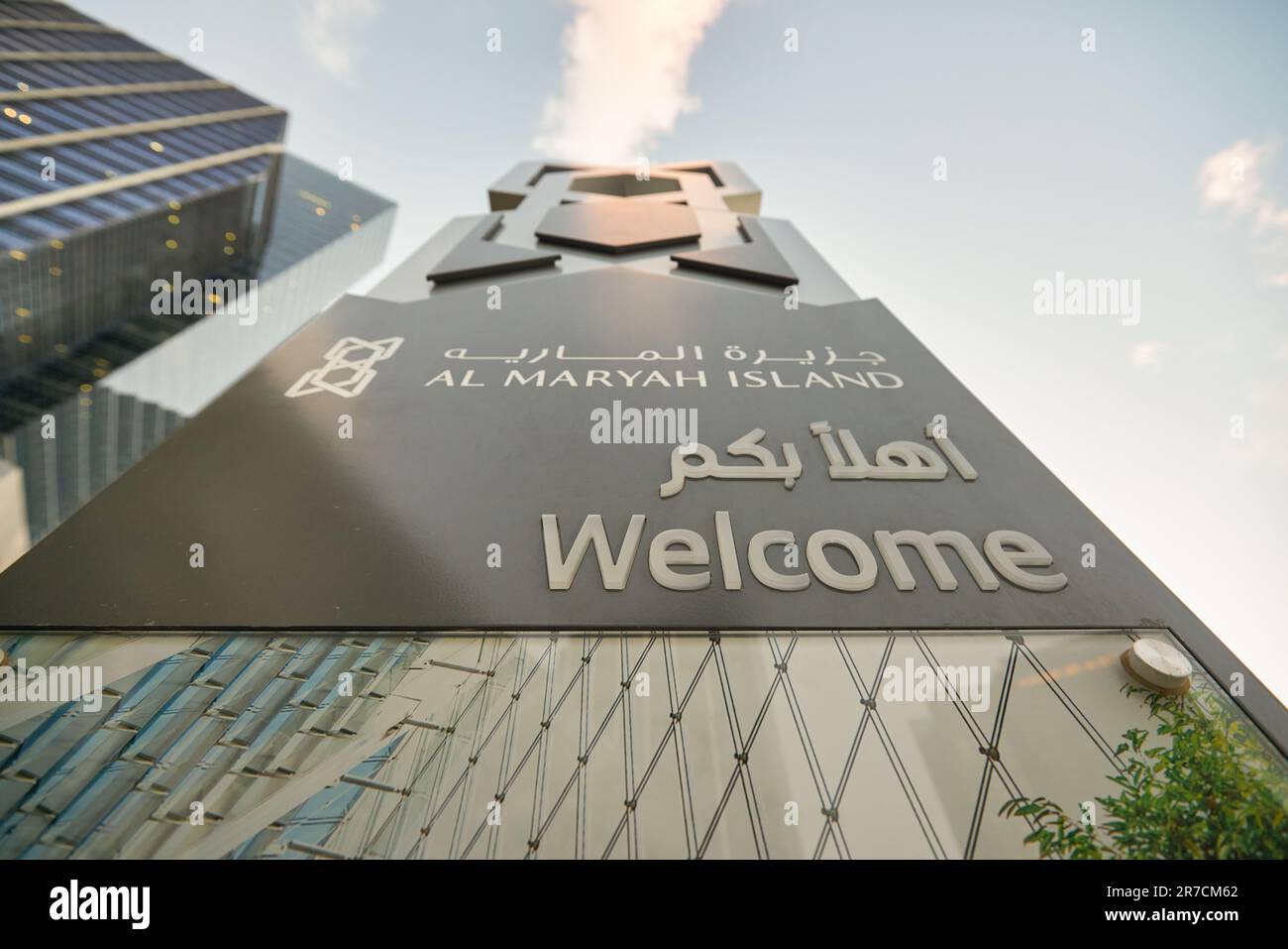 ABU DHABI, UAE - CIRCA JANUARY, 2020: close up shot of Welcome sign ...