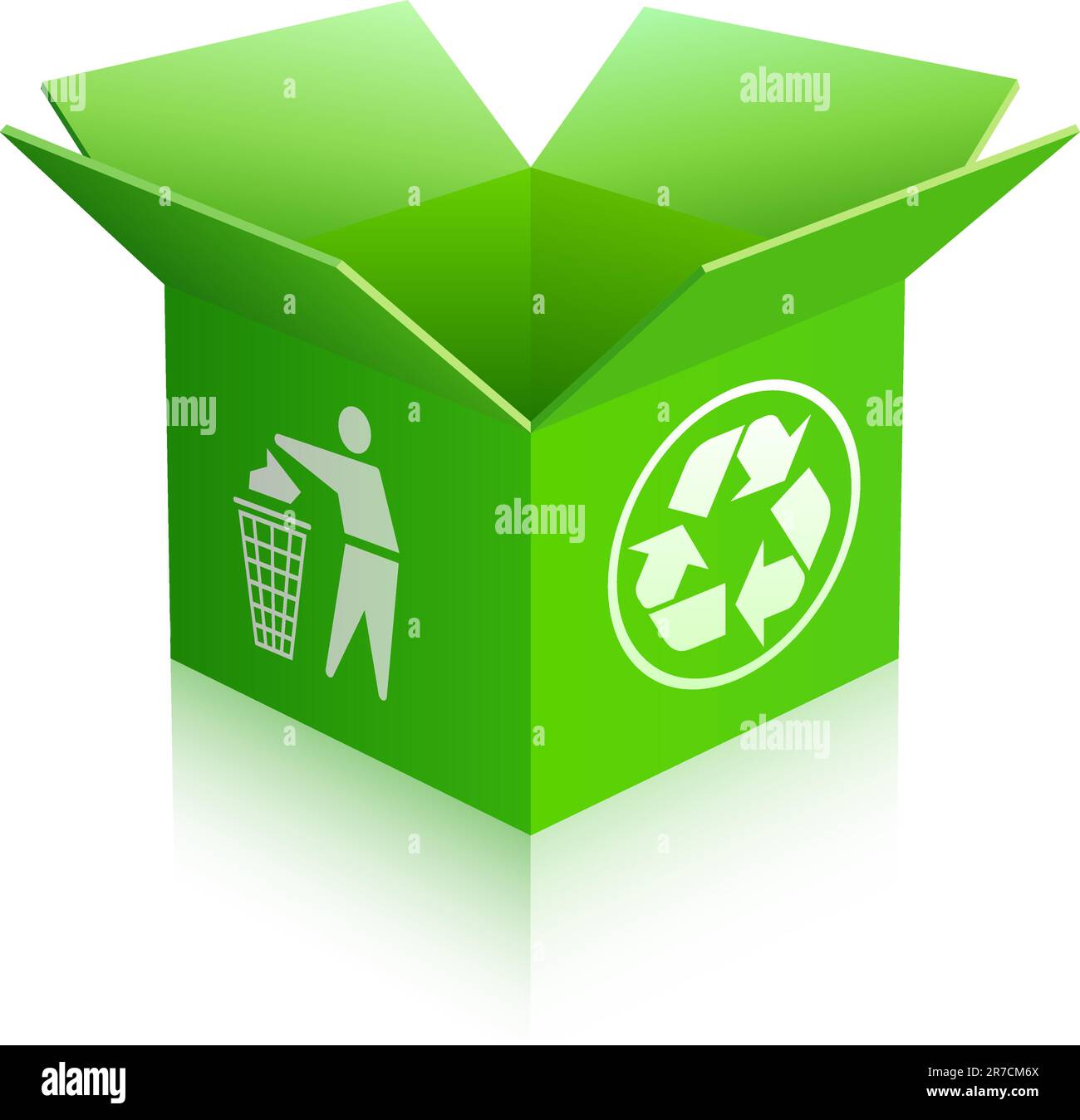 Open recycle empty box. Isolated on white background Stock Vector Image ...