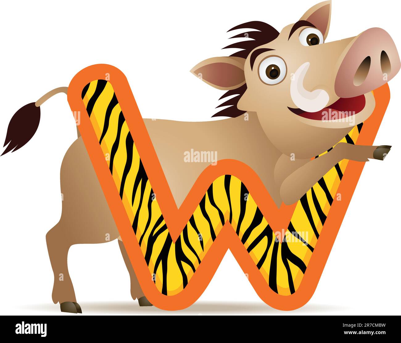 alphabet W with Warthog cartoon Stock Vector Image & Art - Alamy