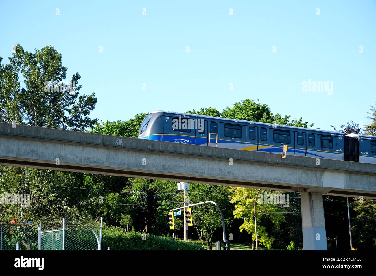 Skytrain bridge columbia station surrey hi-res stock photography and ...