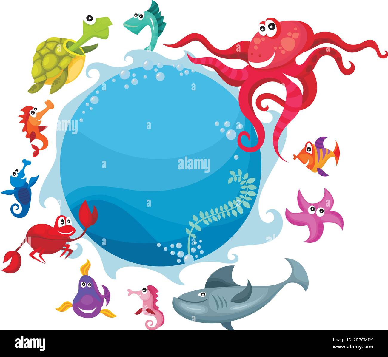 Island sea fish illustration Cut Out Stock Images & Pictures - Alamy