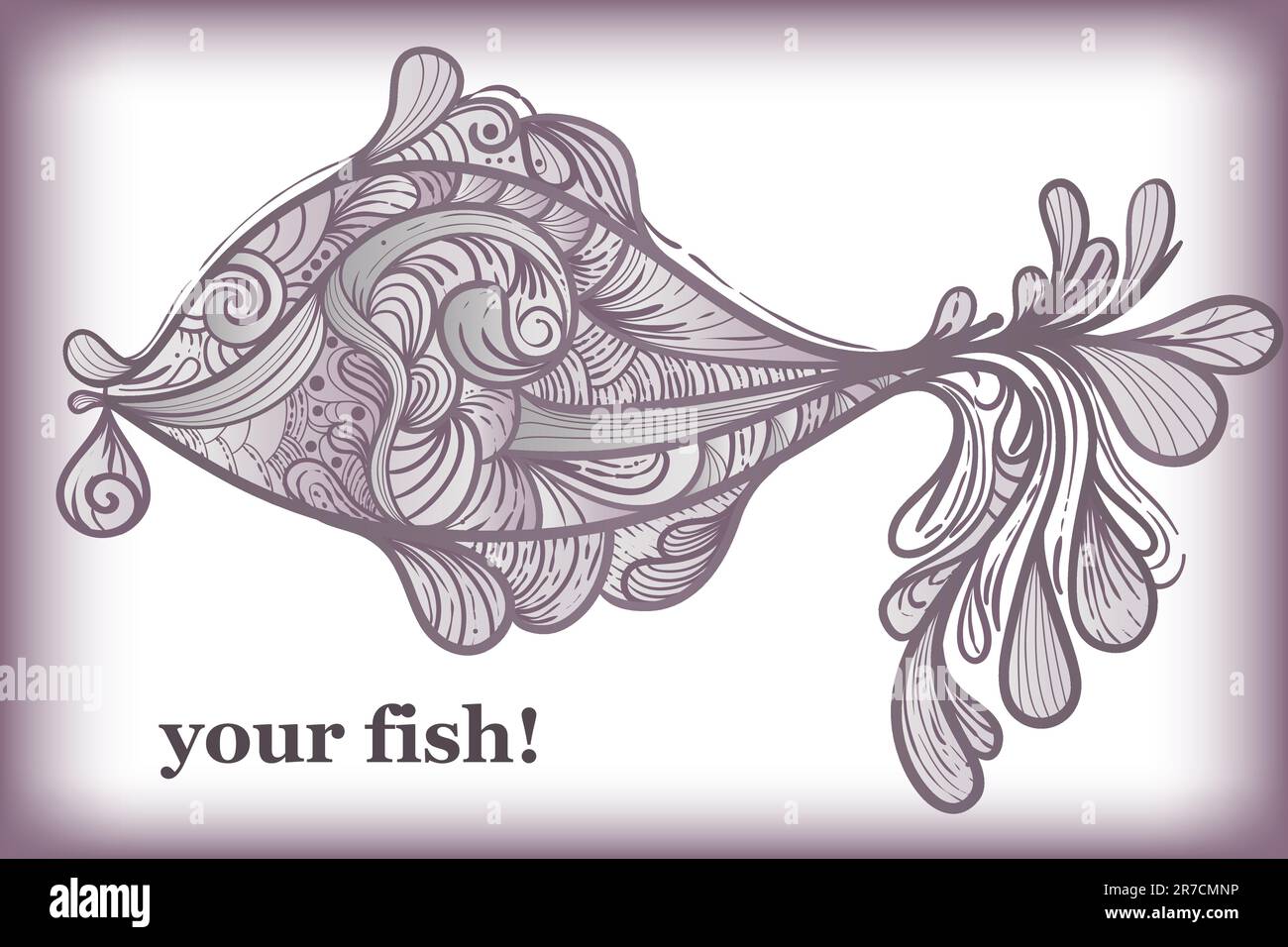 vector hand drawn fish, gradient mesh, place for your text Stock Vector ...