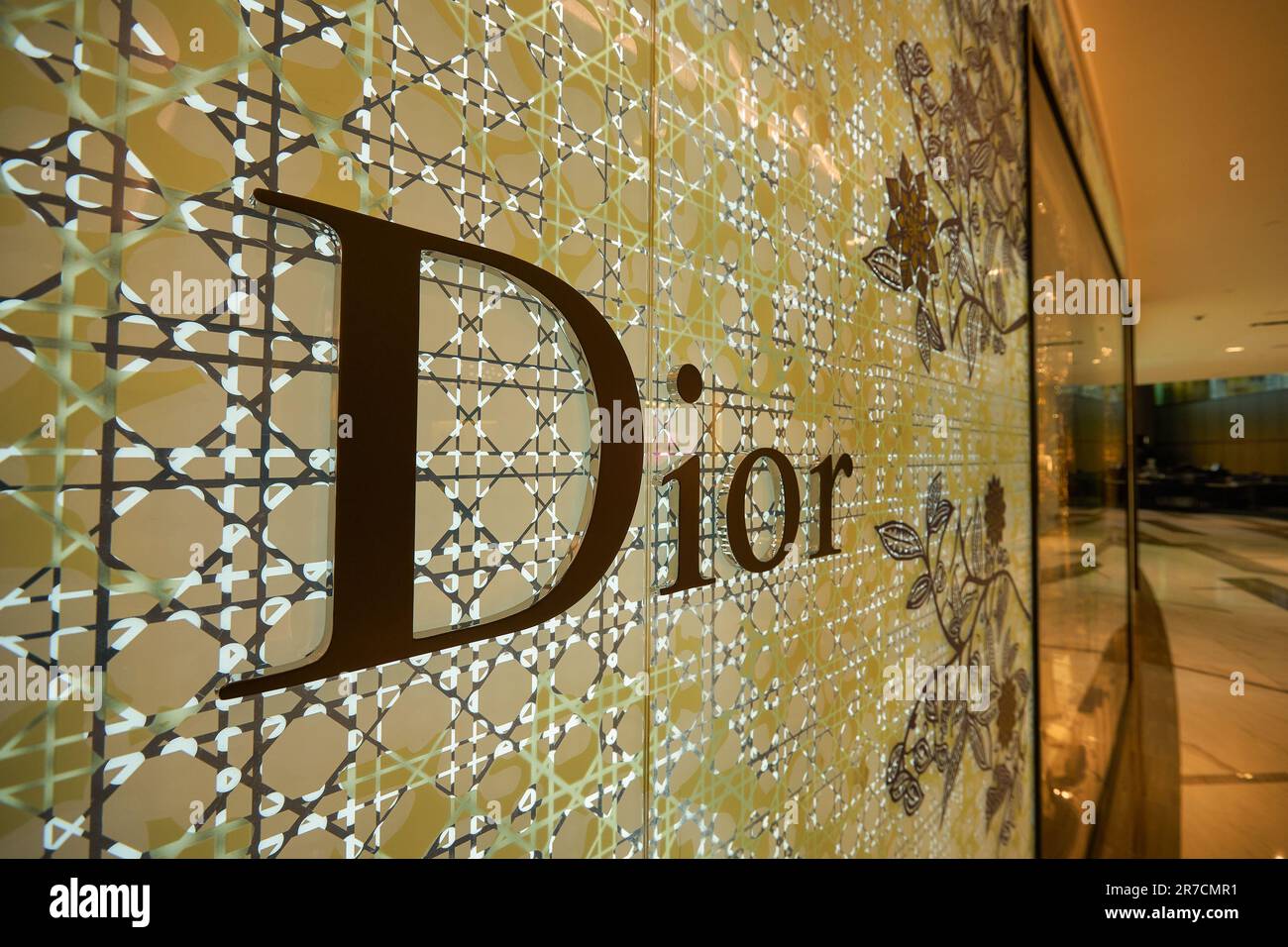 ABU DHABI, UAE - CIRCA JANUARY, 2020: close up shot of Dior sign seen ...