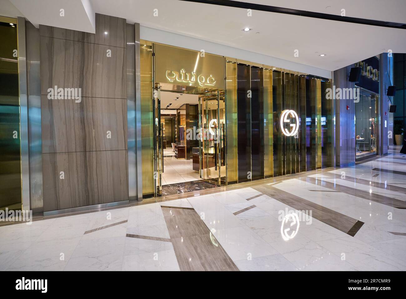ABU DHABI, UAE - CIRCA JANUARY, 2020: Gucci store shopfront at shopping ...