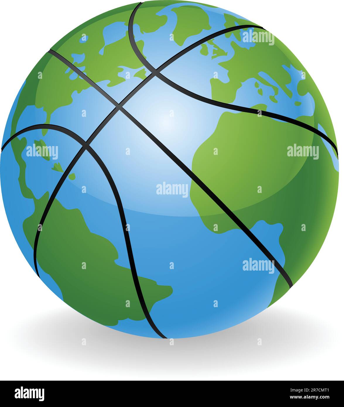 World globe basketball ball ball concept illustration Stock Vector ...