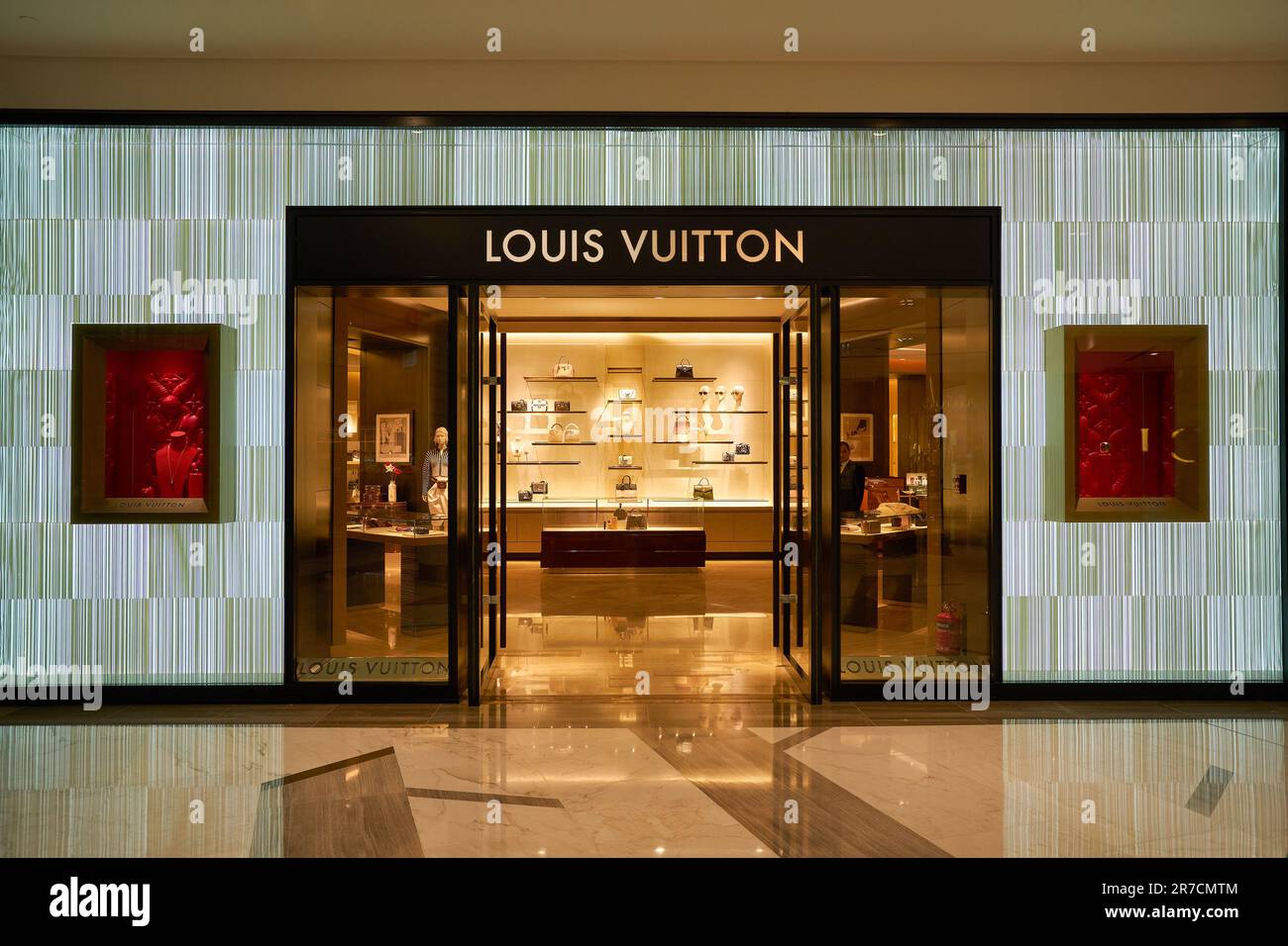 ABU DHABI, UAE - CIRCA JANUARY, 2020: entrance to Louis Vuitton store ...