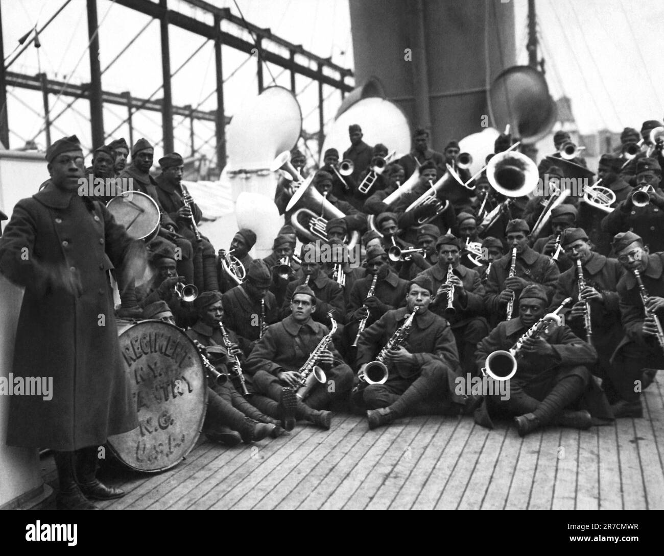 New York, New York: February 12, 1919 Lt. James Reese Europe (left) and ...