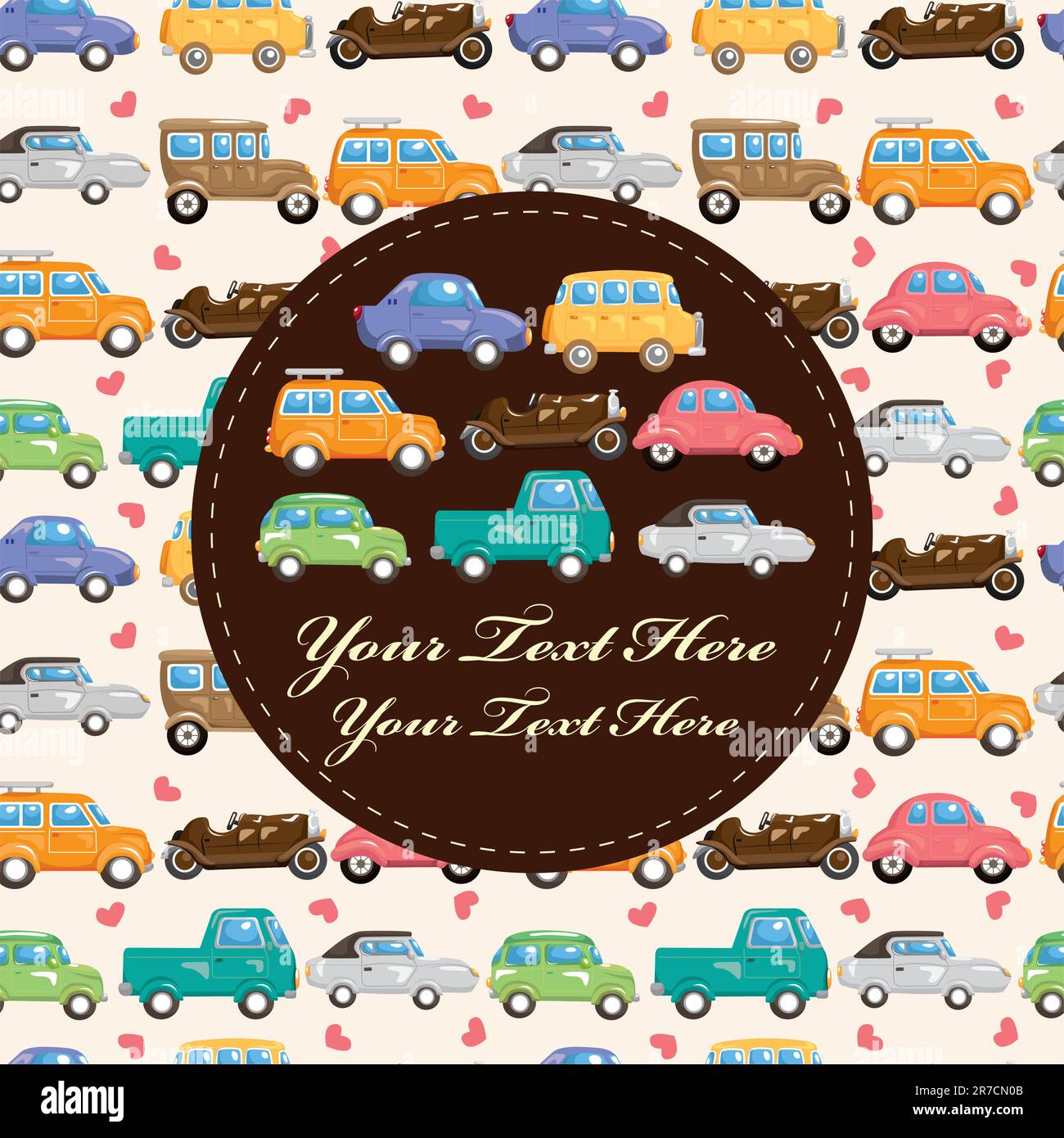 cartoon retro car card Stock Vector Image & Art - Alamy